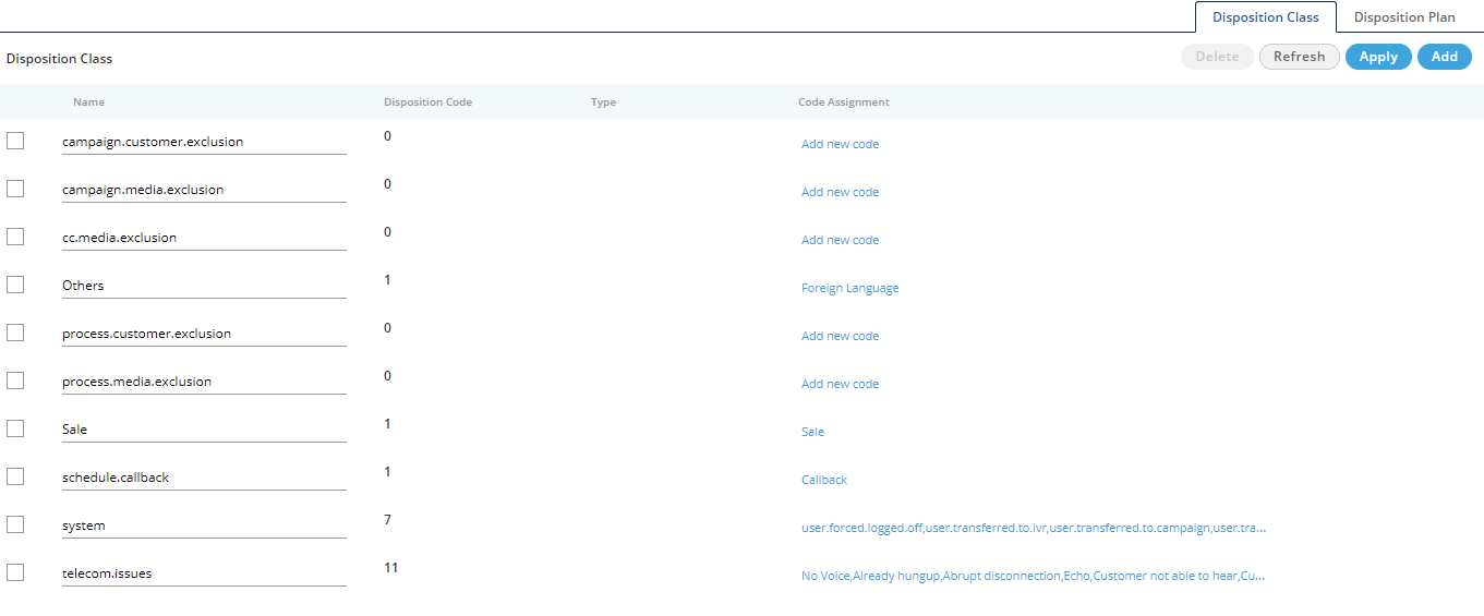 Dispositions in System Configuration
