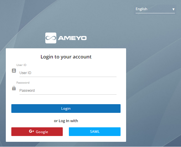 Login at Ameyo